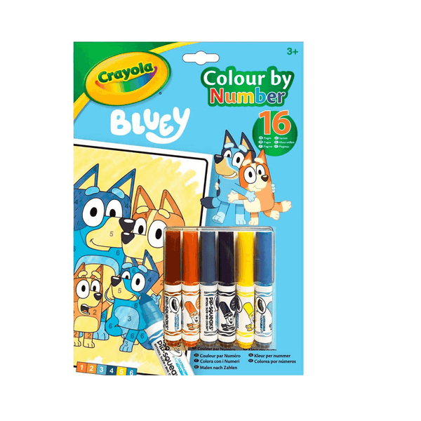 Libro de actividades y colorea los números con Bluey 6 rotuladores ...
