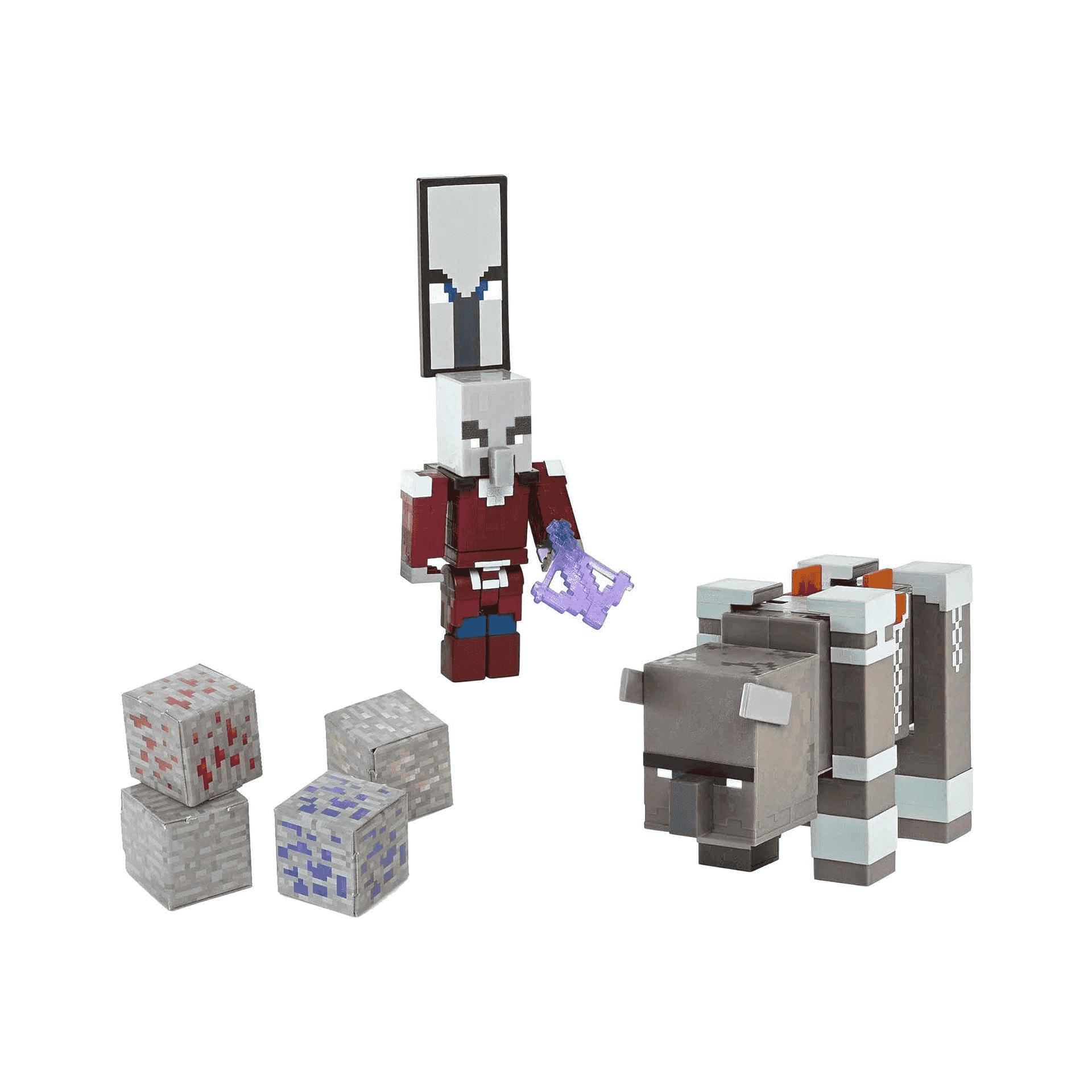 Minecraft Pack 2 Figuras Dungeons Ravager & Raid Captain – Toy Planet