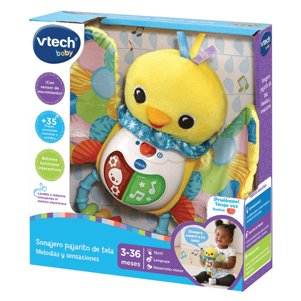 Vtech Sonajero pajarito de tela Melodías y sensaciones – Toy Planet